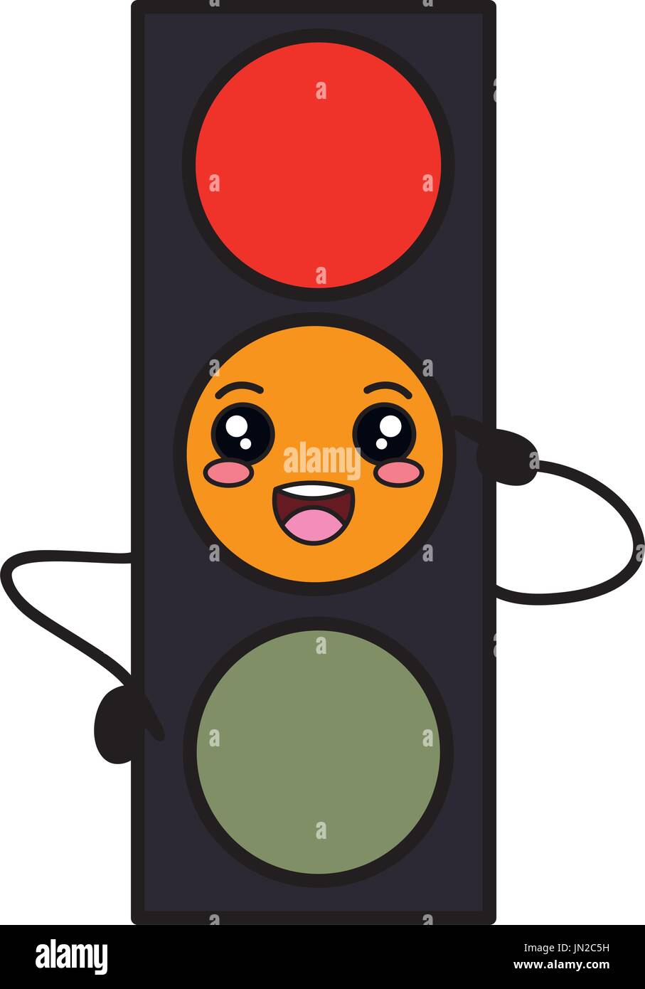 traffic light kawaii character vector illustration design Stock Vector ...