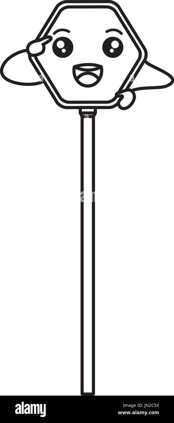 traffic signal kawaii character vector illustration design Stock Vector ...