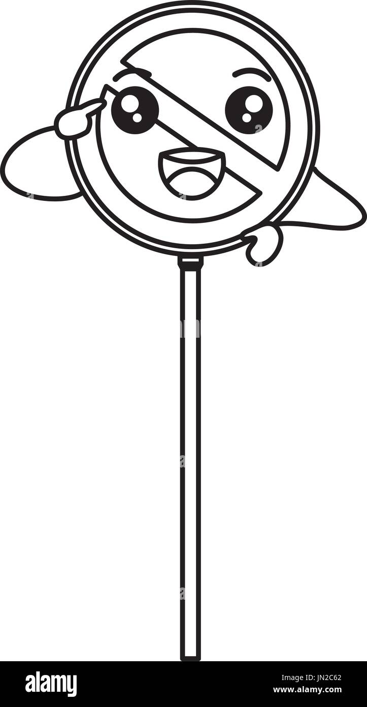 traffic signal kawaii character vector illustration design Stock Vector ...