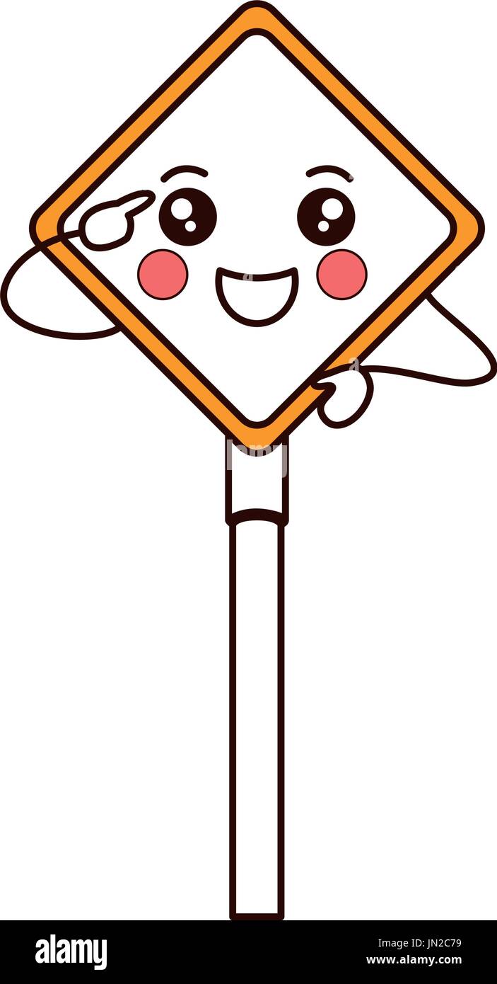 traffic signal kawaii character vector illustration design Stock Vector ...