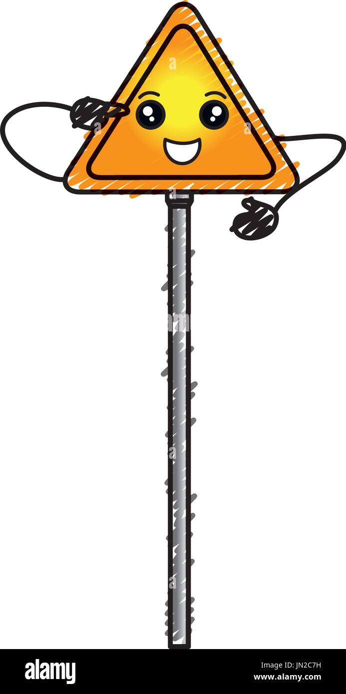 traffic signal kawaii character vector illustration design Stock Vector ...