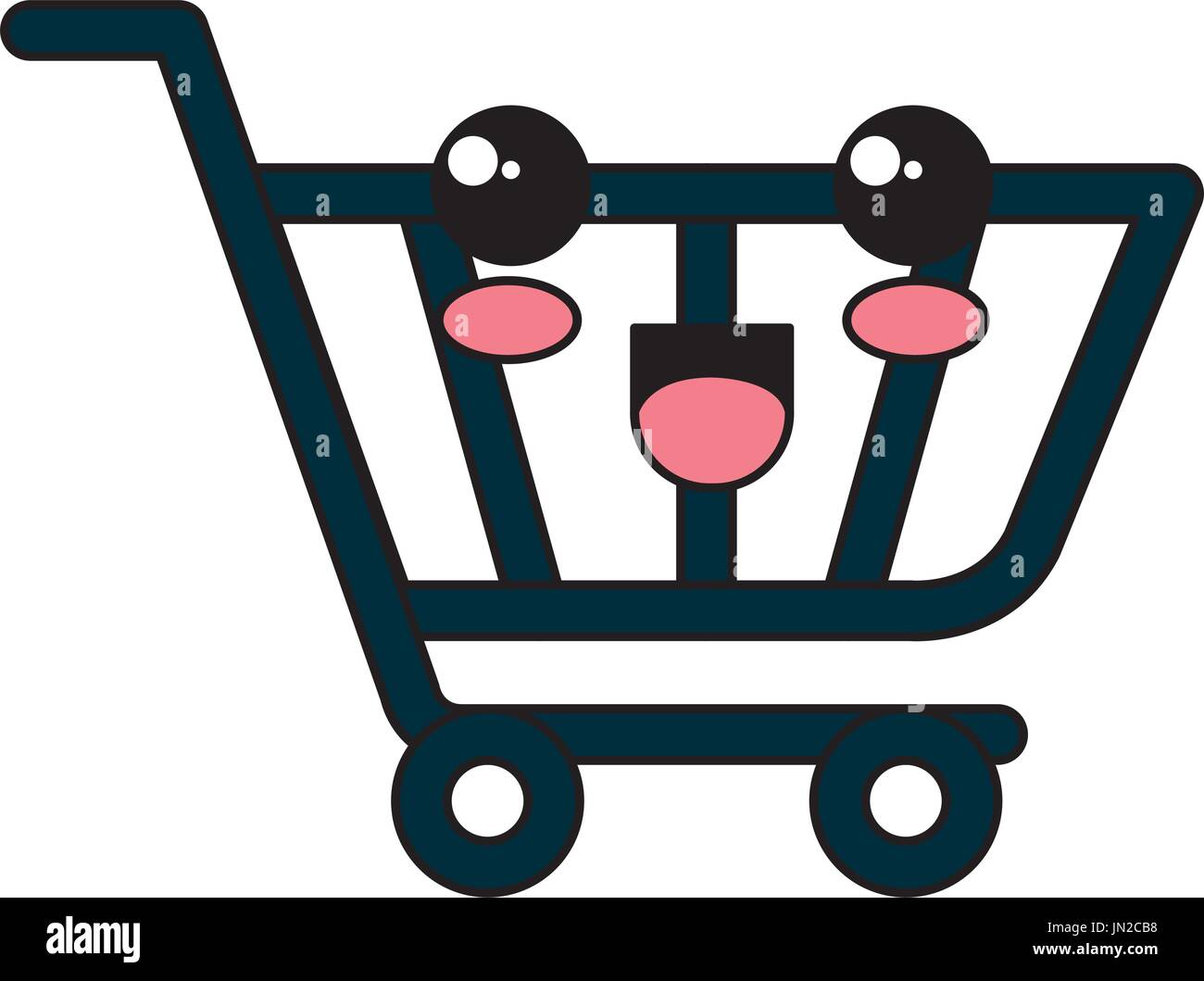 shopping cart kawaii character vector illustration design Stock Vector ...
