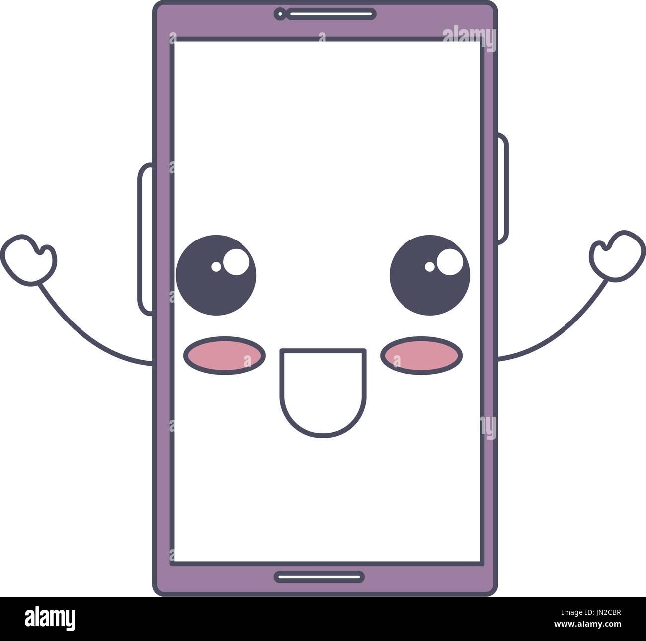 smartphone device kawaii character vector illustration design Stock ...