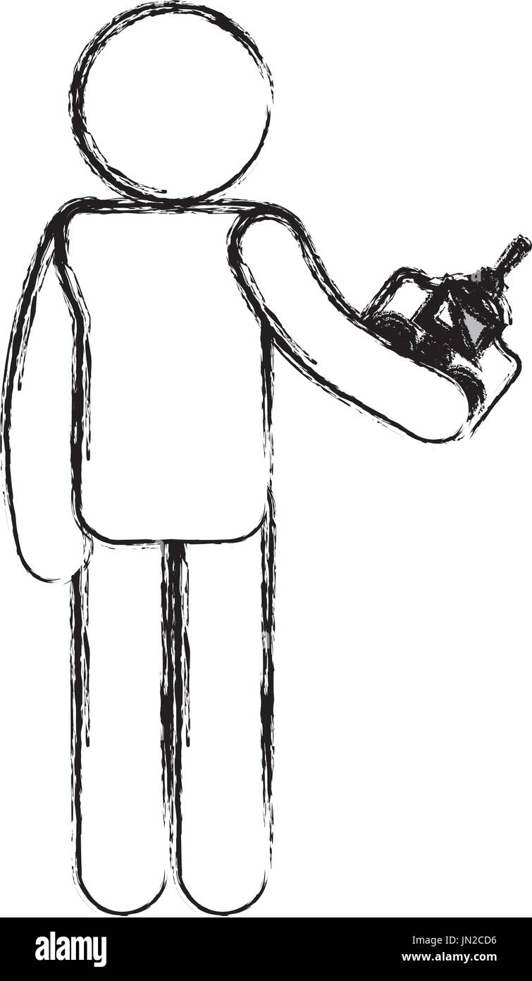 human figure with drone control vector illustration design Stock Vector ...