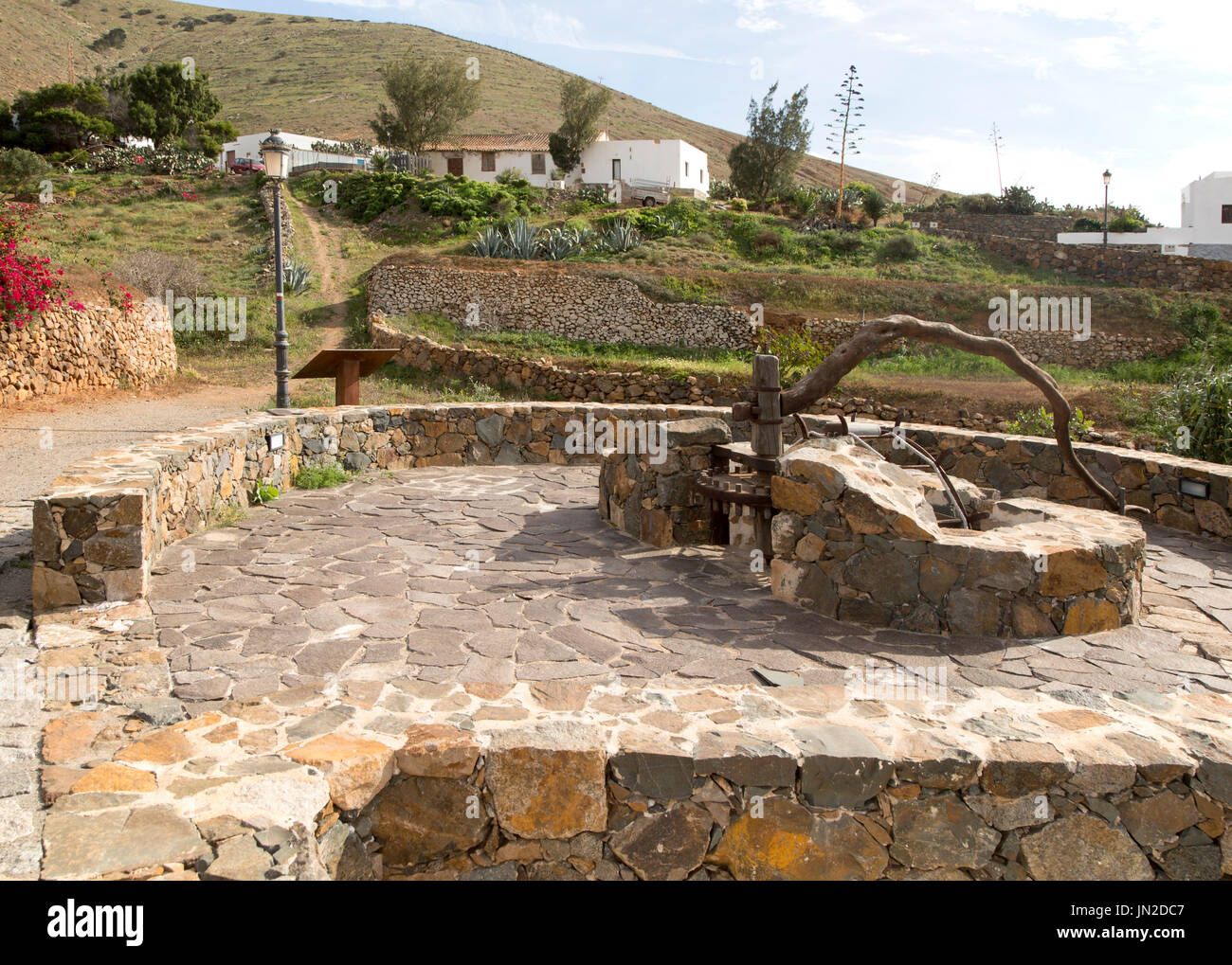 Historic traditional water wheel irrigation system, Betancuria ...