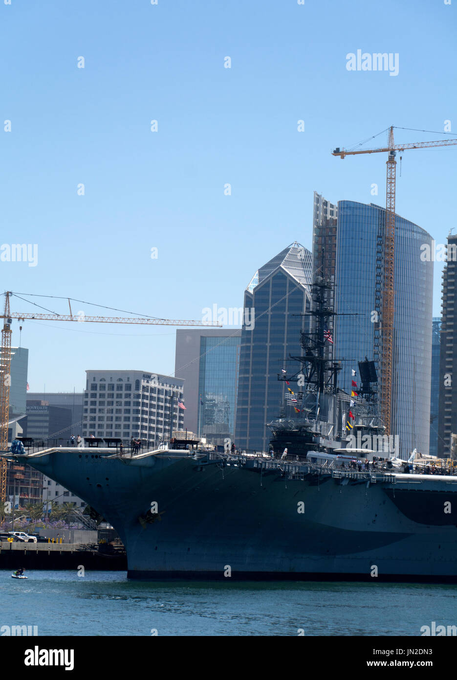 The USS Midway, now a museum in San Diego Bay, California Stock Photo ...