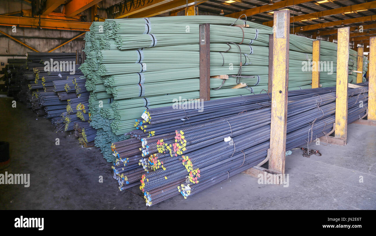 industrial steel iron bars in the factory Stock Photo - Alamy