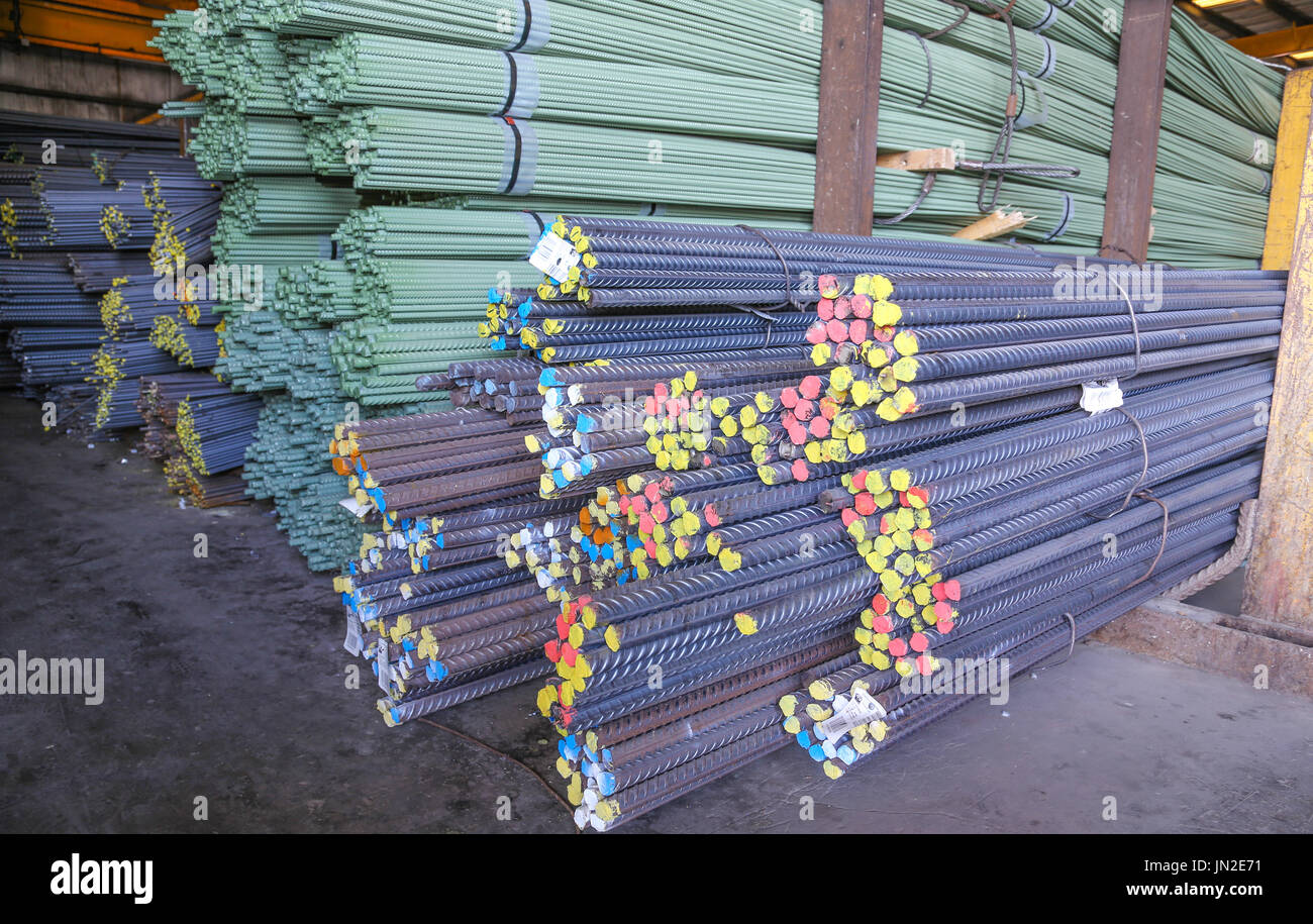 industrial steel iron bars in the factory Stock Photo - Alamy