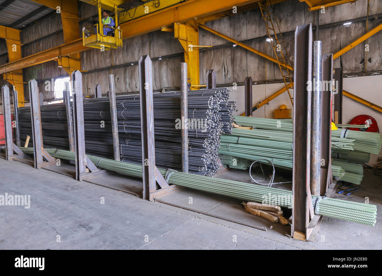 industrial steel iron bars in the factory Stock Photo - Alamy