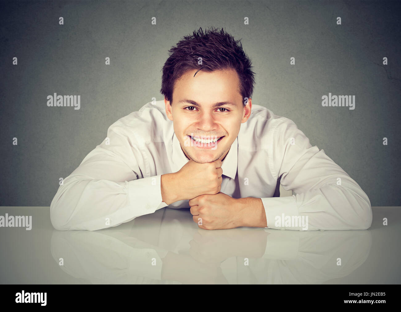 Joyful young student smiling camera hi-res stock photography and images ...