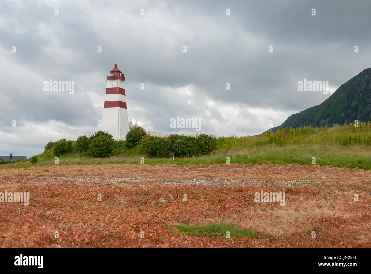 Lighthouse Alnes on Godoya island in Norway Stock Photo - Alamy