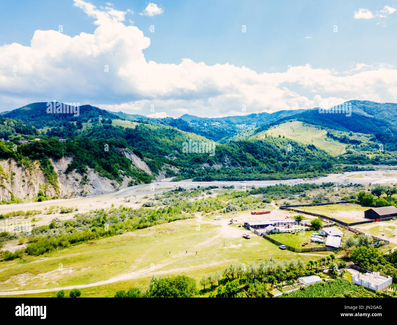 Aerial flyover over beautiful rural hi-res stock photography and images ...