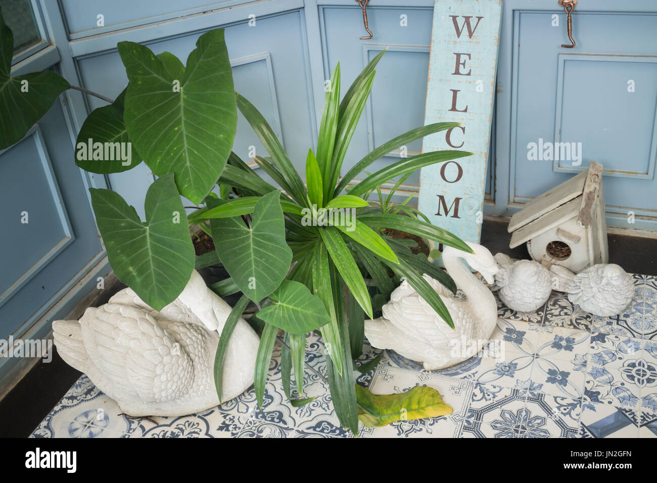 Welcome corner in front of house, stock photo Stock Photo - Alamy