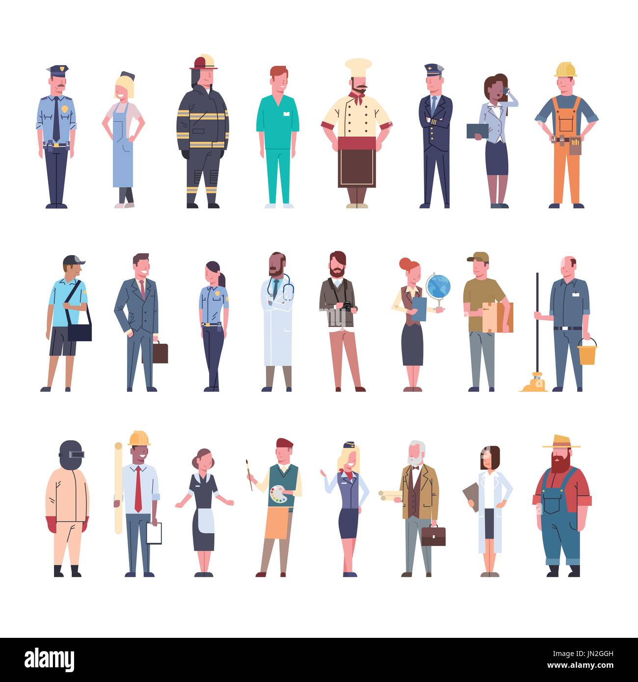 People Group Different Occupation Set Workers Profession Collection ...