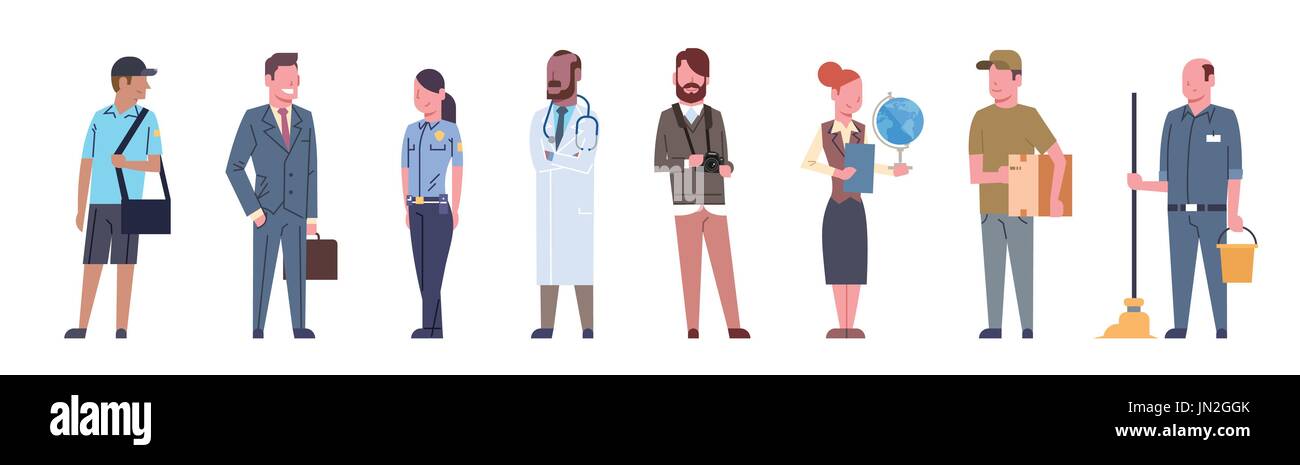 People Group Different Occupation Set Workers Profession Collection Stock Vector Image & Art - Alamy