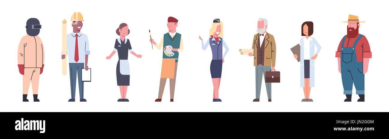 People Group Different Occupation Set Workers Profession Collection Stock Vector Image & Art - Alamy
