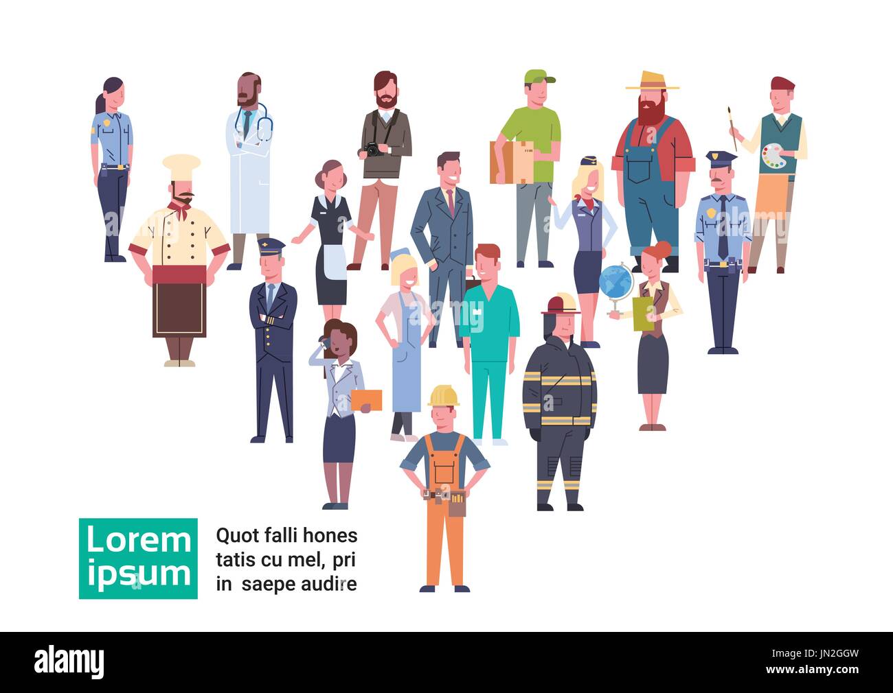 People Group Different Occupation Set Workers Profession Collection ...