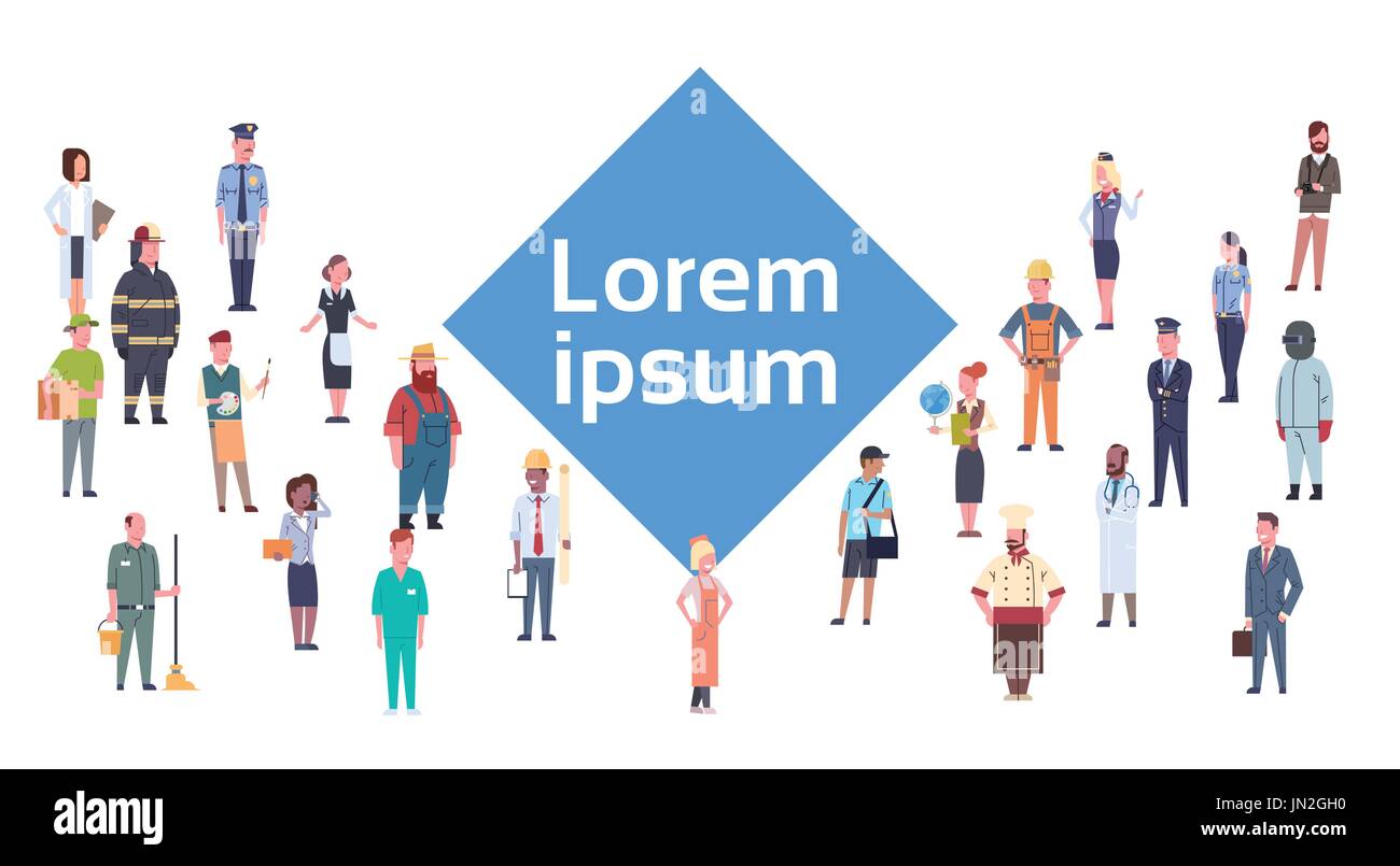 People Group Different Occupation Set Workers Profession Collection ...