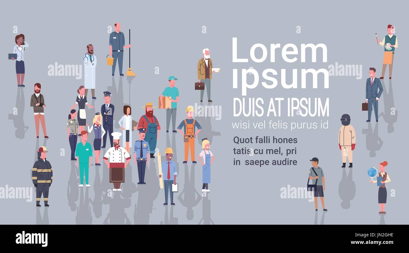 People Group Different Occupation Set Workers Profession Collection Stock Vector Image & Art - Alamy