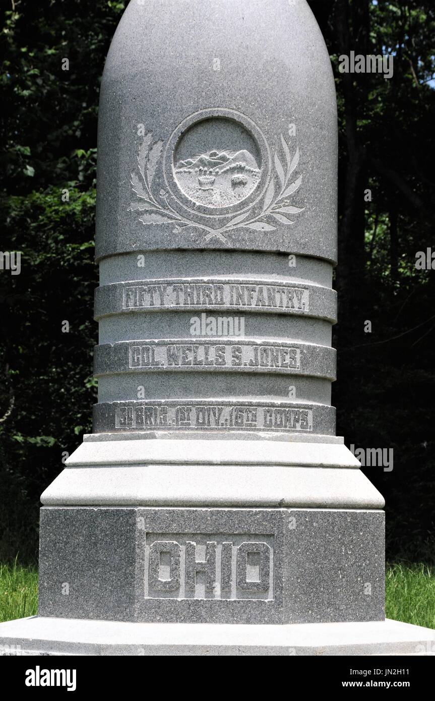 Monument to the 53rd Ohio Infantry, Vicksburg National Military Park ...