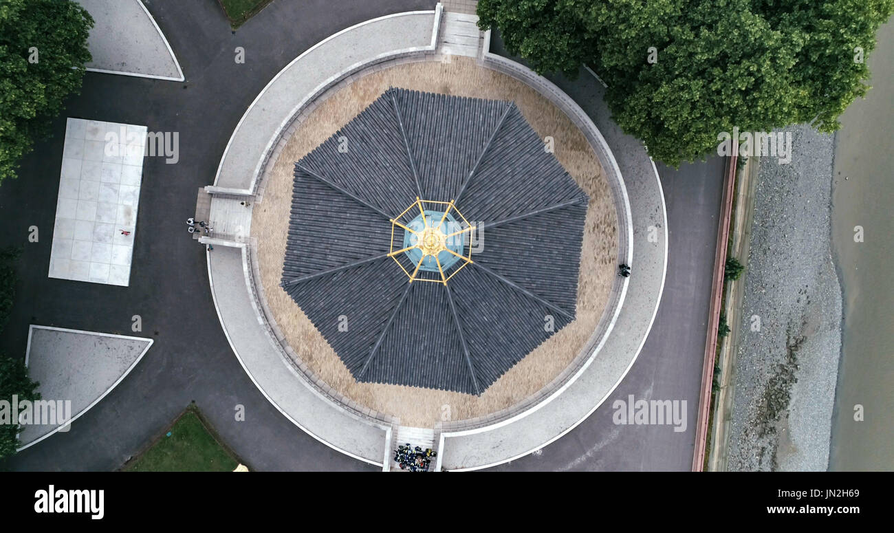 Aerial top down view of the peace pagoda in London Stock Photo - Alamy