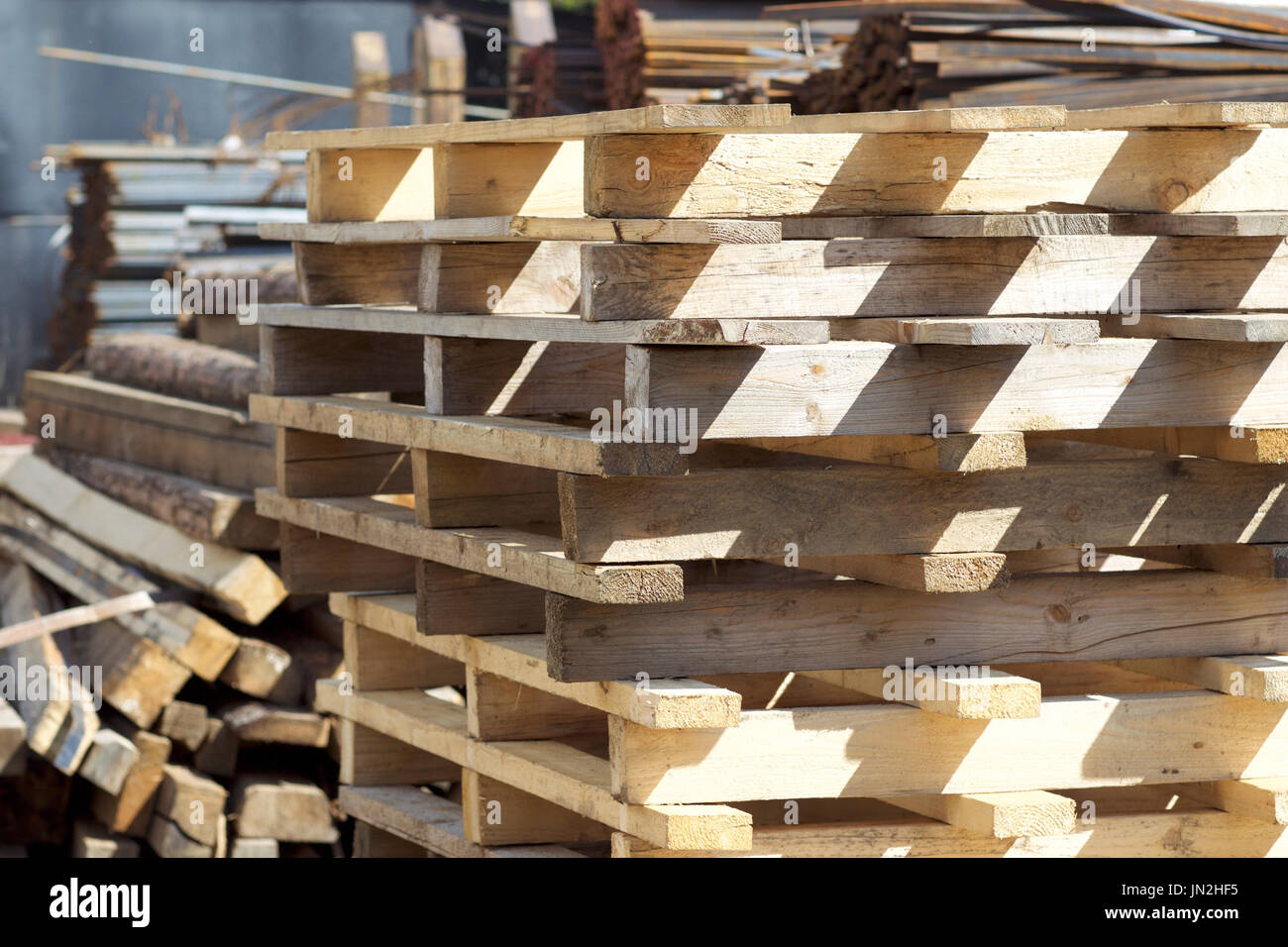 Elements of wooden pallets for loading and unloading cargo, Russia ...