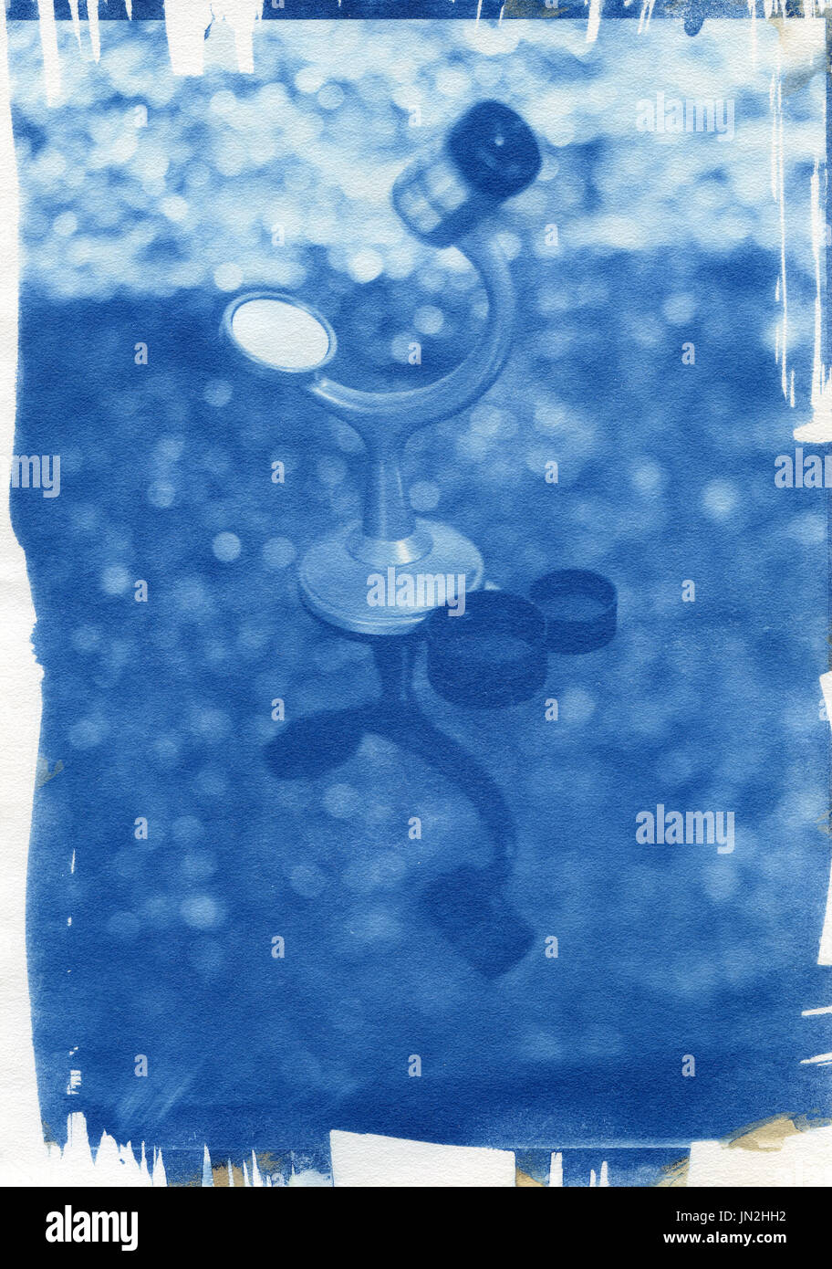 Attention! Cyanotype. The photo was made using the old technology on ...