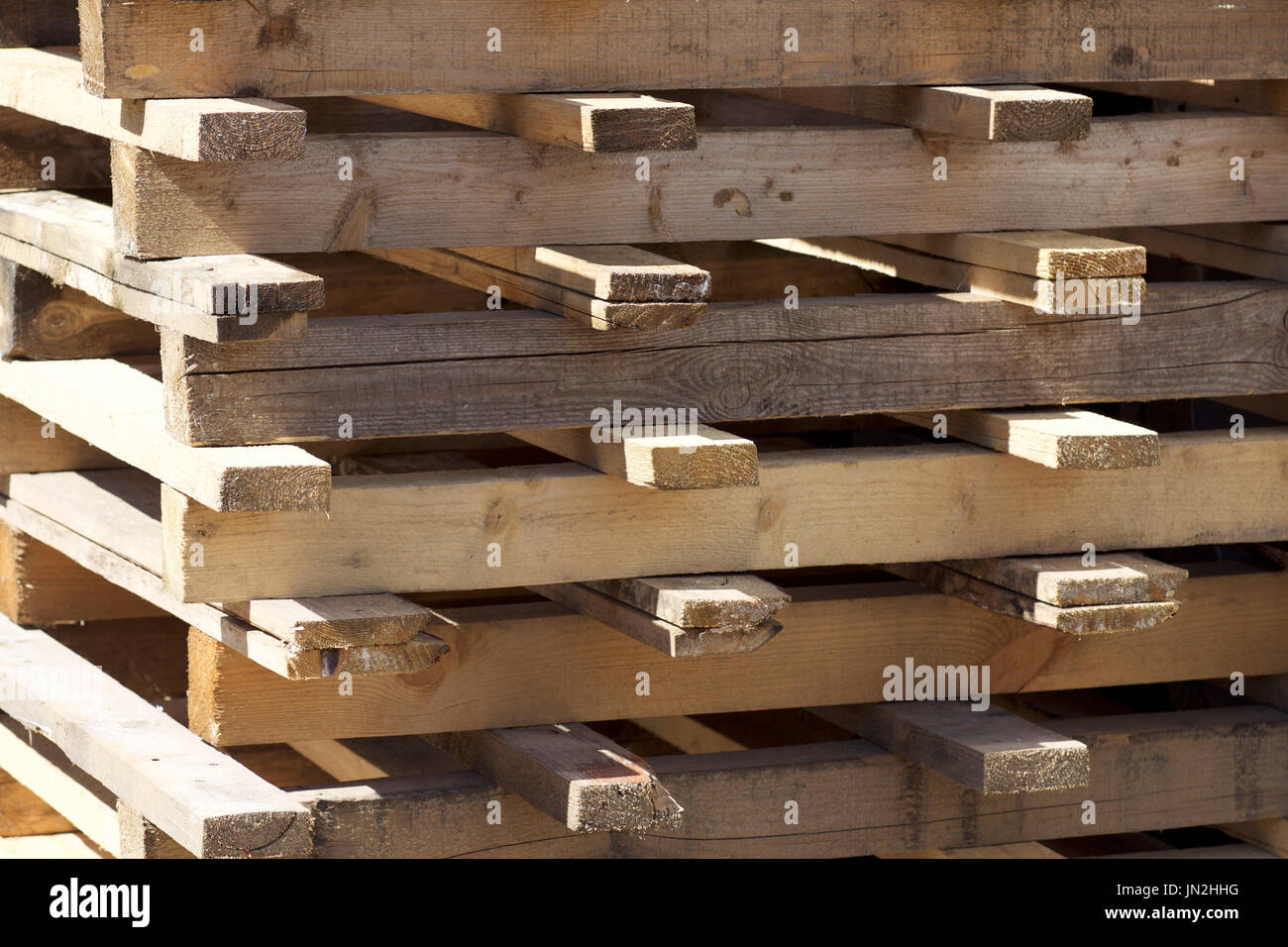 Elements of wooden pallets for loading and unloading cargo, Russia ...