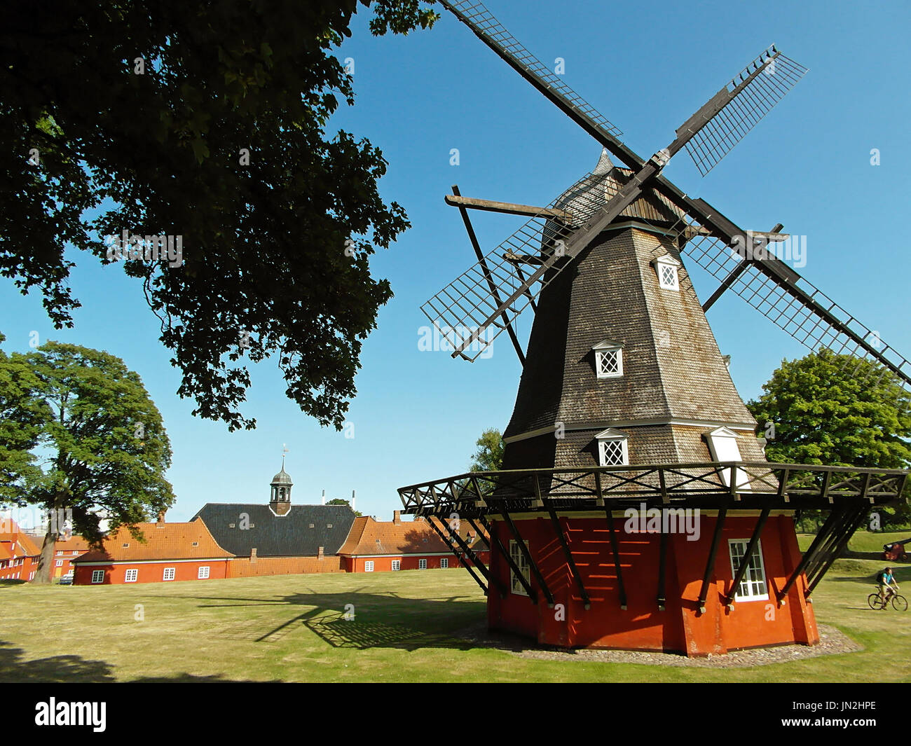 Windmill and the prison complex of the Kastellet, a well preserved star ...