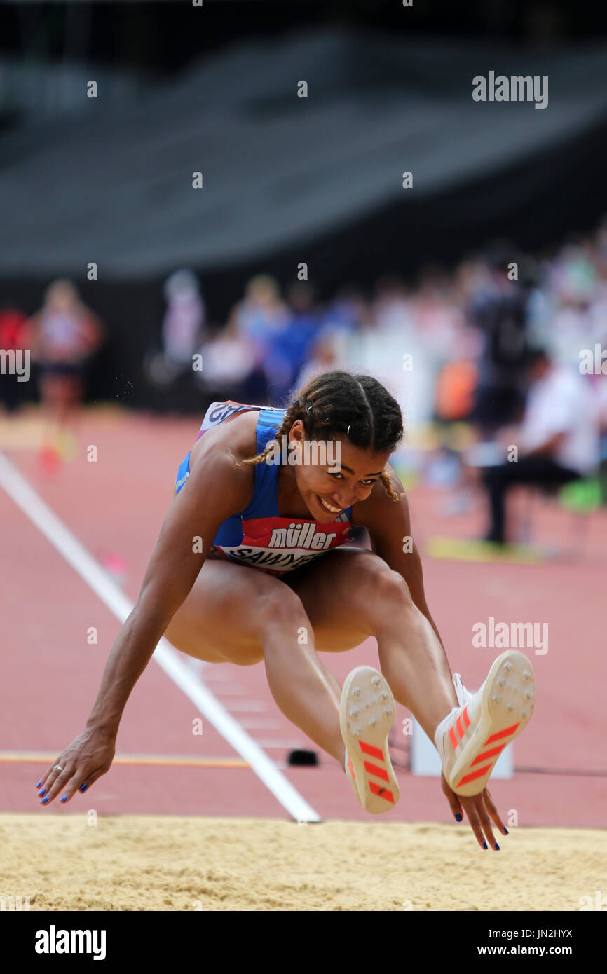 Jazmin SAWYERS competing in the Women's Long Jump at the 2017 IAAF ...