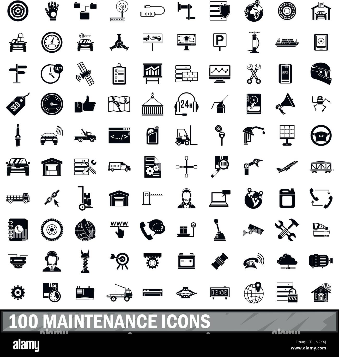 100 maintenance icons set, simple style Stock Vector Image & Art - Alamy