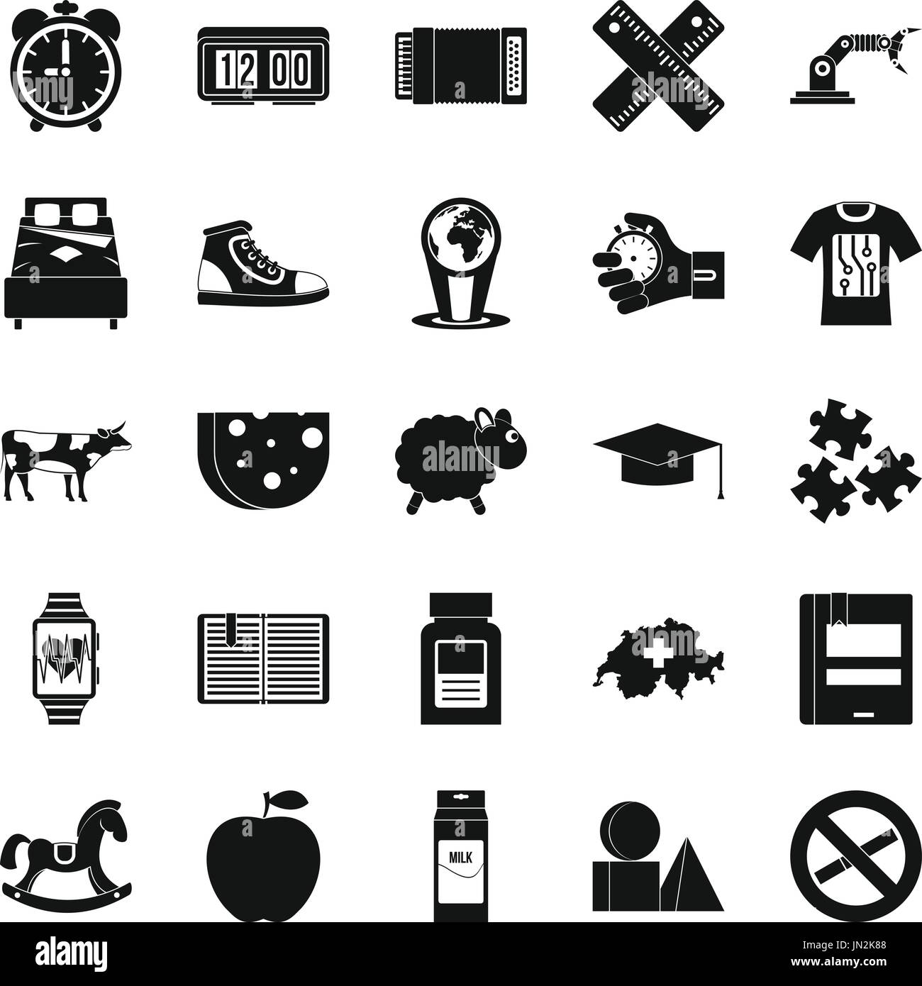 Alarm icons set, simple style Stock Vector Image & Art - Alamy