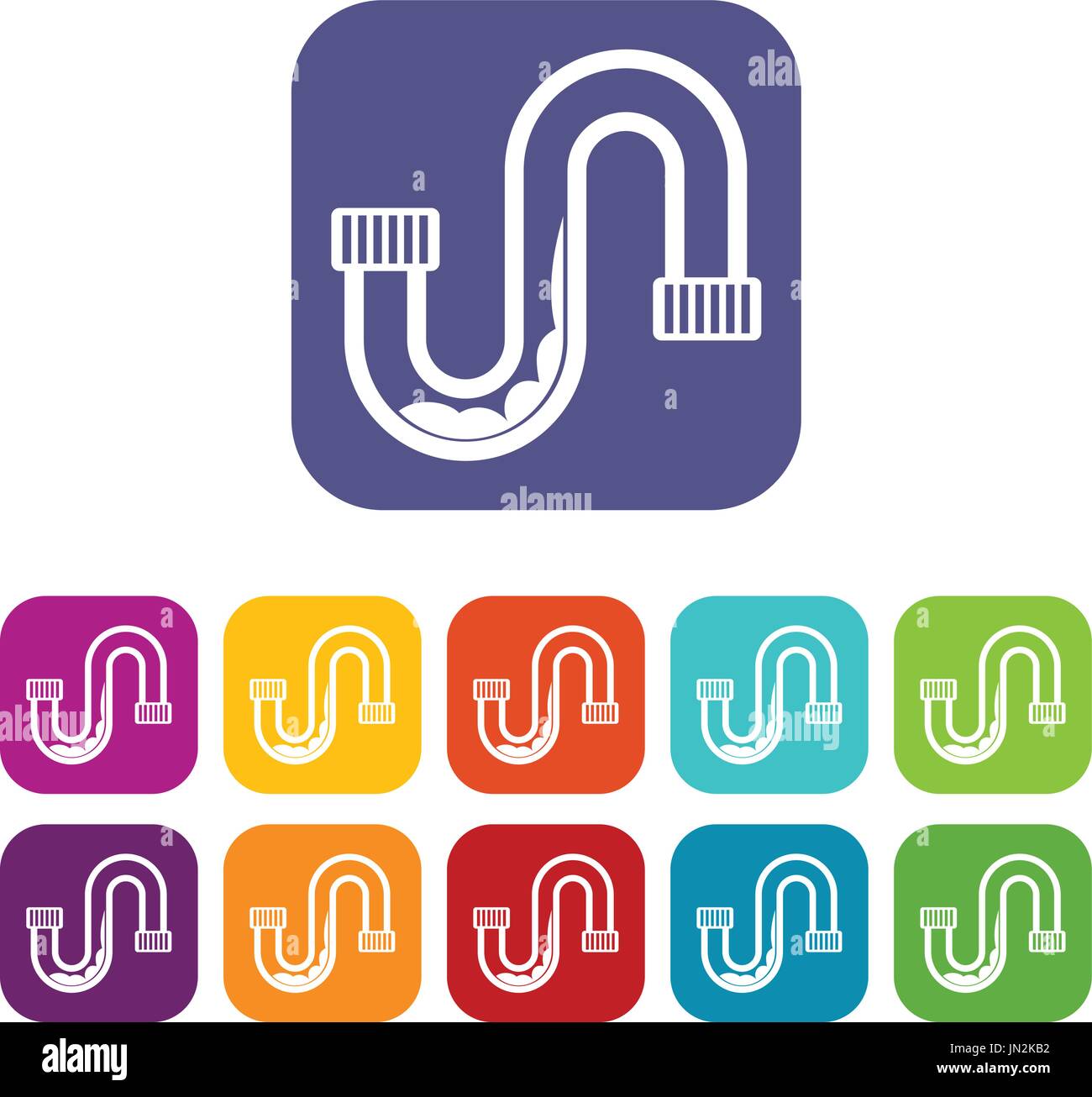 Clog in the pipe icons set Stock Vector Image & Art - Alamy
