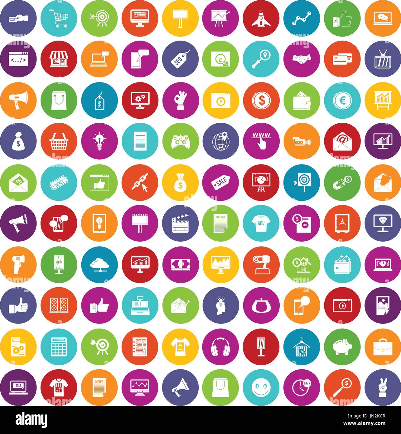 100 internet marketing icons Stock Vector Images - Alamy
