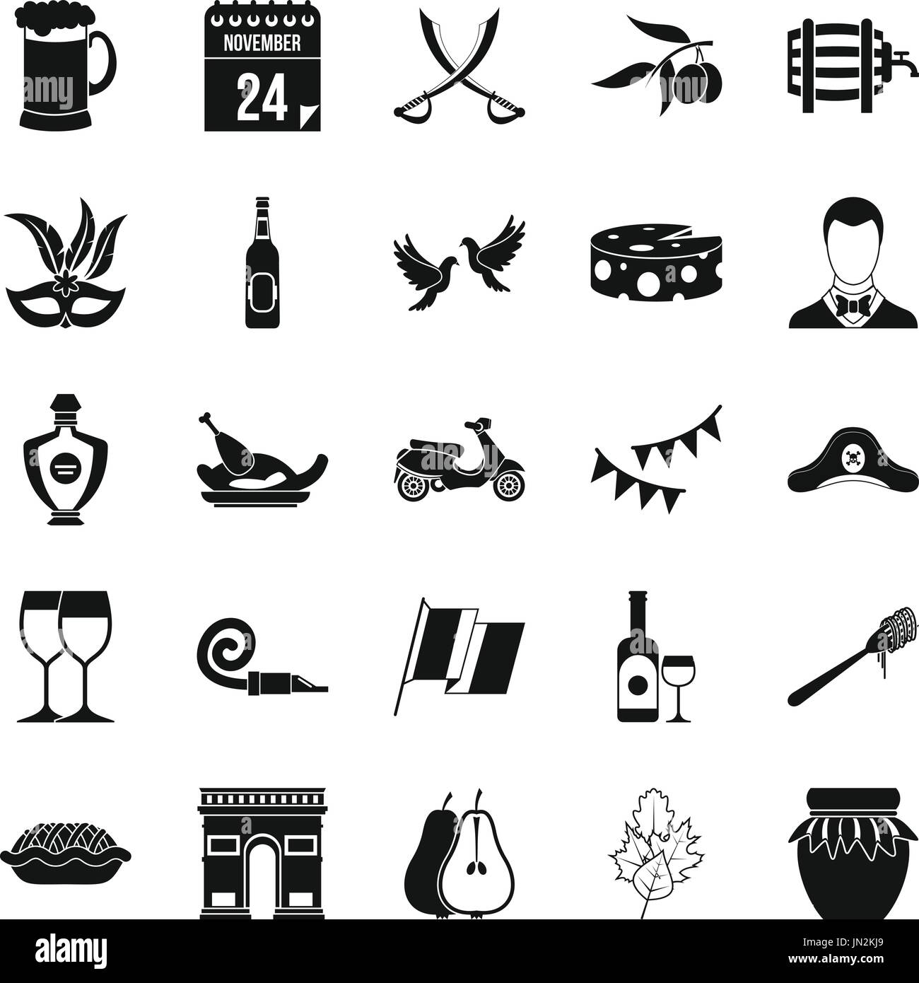 Binge icons set, simple style Stock Vector Image & Art - Alamy