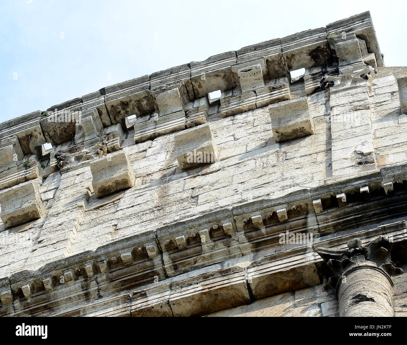 Exterior photo of the top architecture of the remaining outer wall of ...