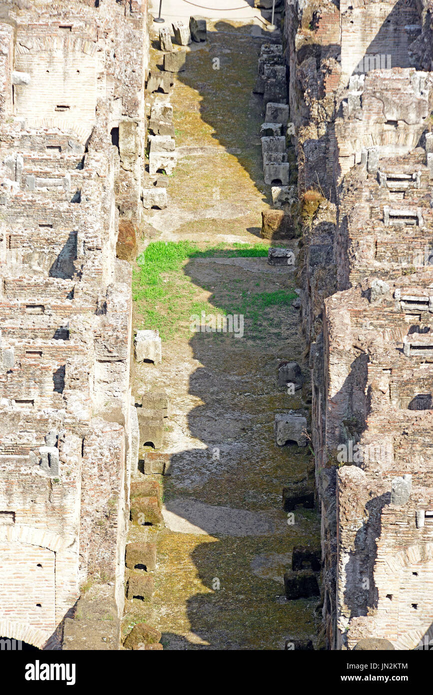 Detail of the hypogeum, an underground network of tunnels and cages ...