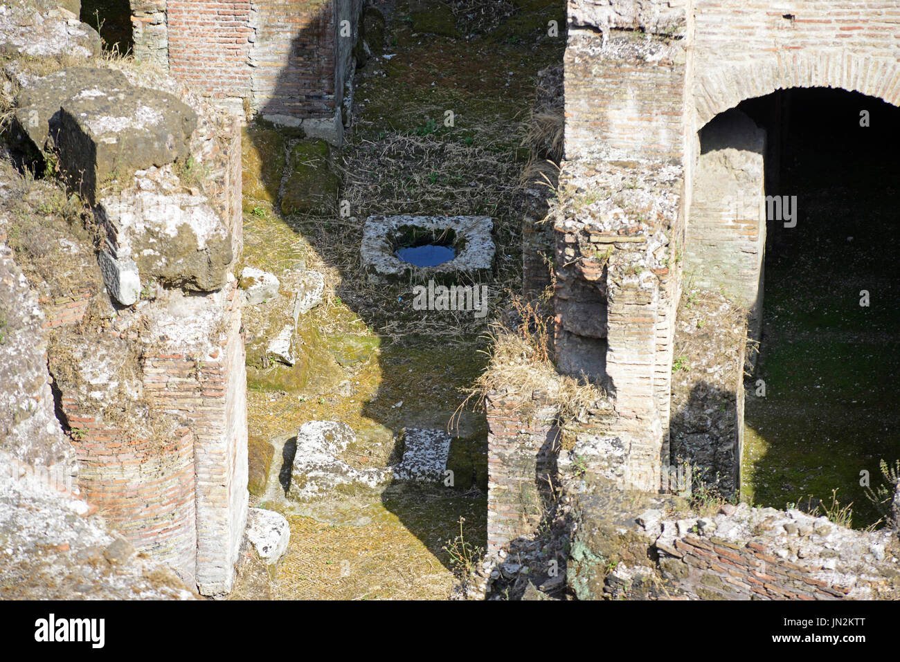 Detail of the hypogeum, an underground network of tunnels and cages ...