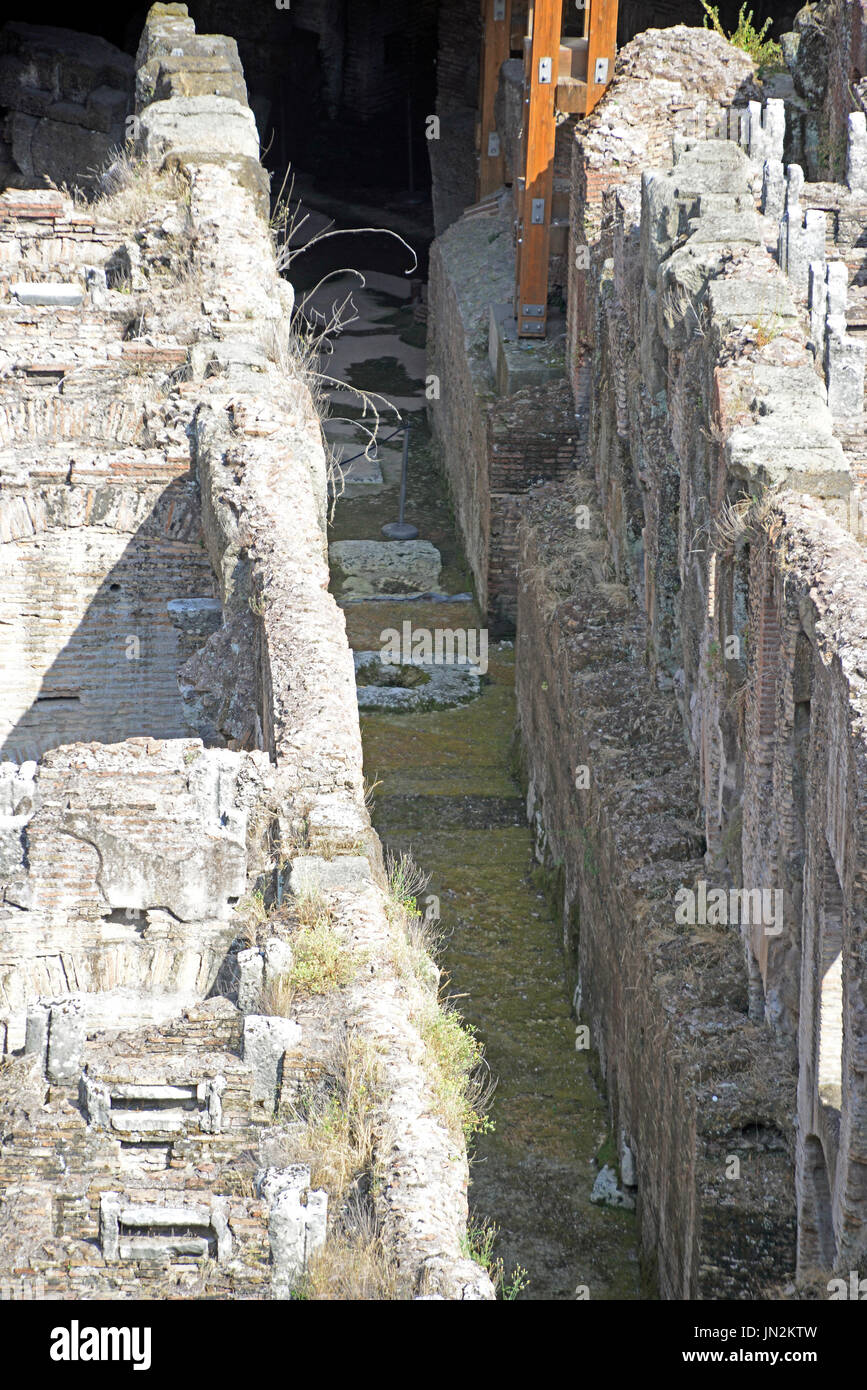 Detail of the hypogeum, an underground network of tunnels and cages ...