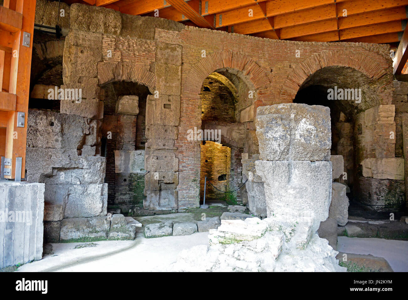 Detail of the hypogeum, an underground network of tunnels and cages ...