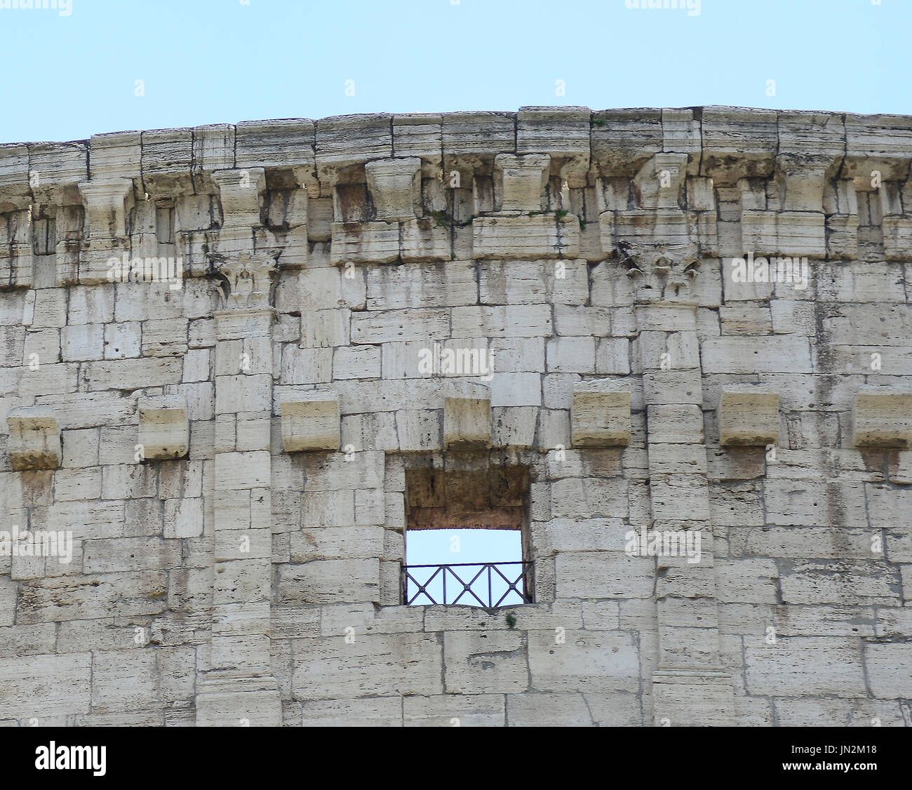 Exterior photo of the top architecture of the remaining outer wall of ...