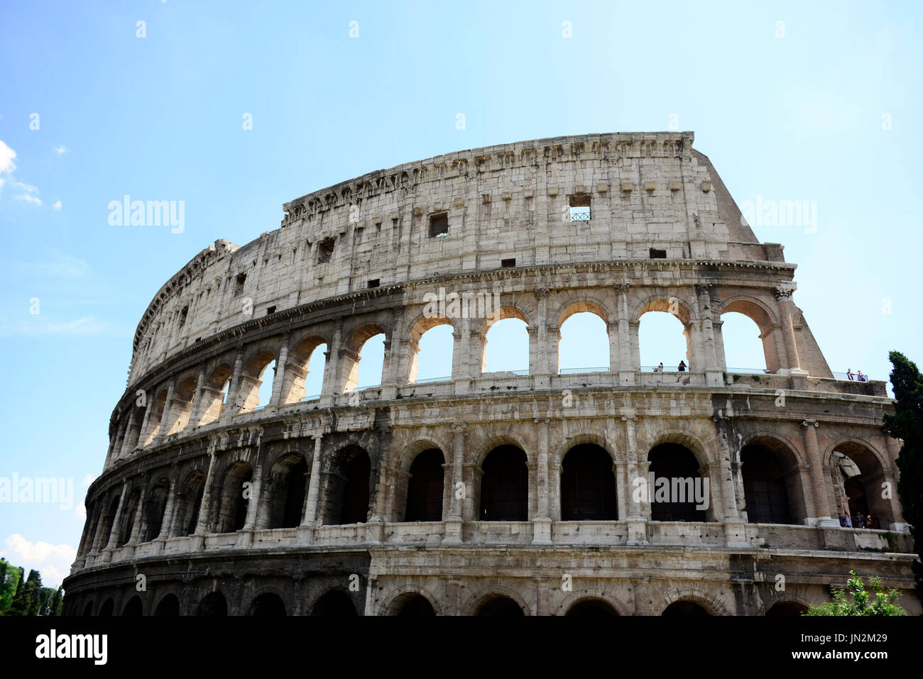 Exterior photo of the Colosseum, also known as the Flavian Amphitheatre ...