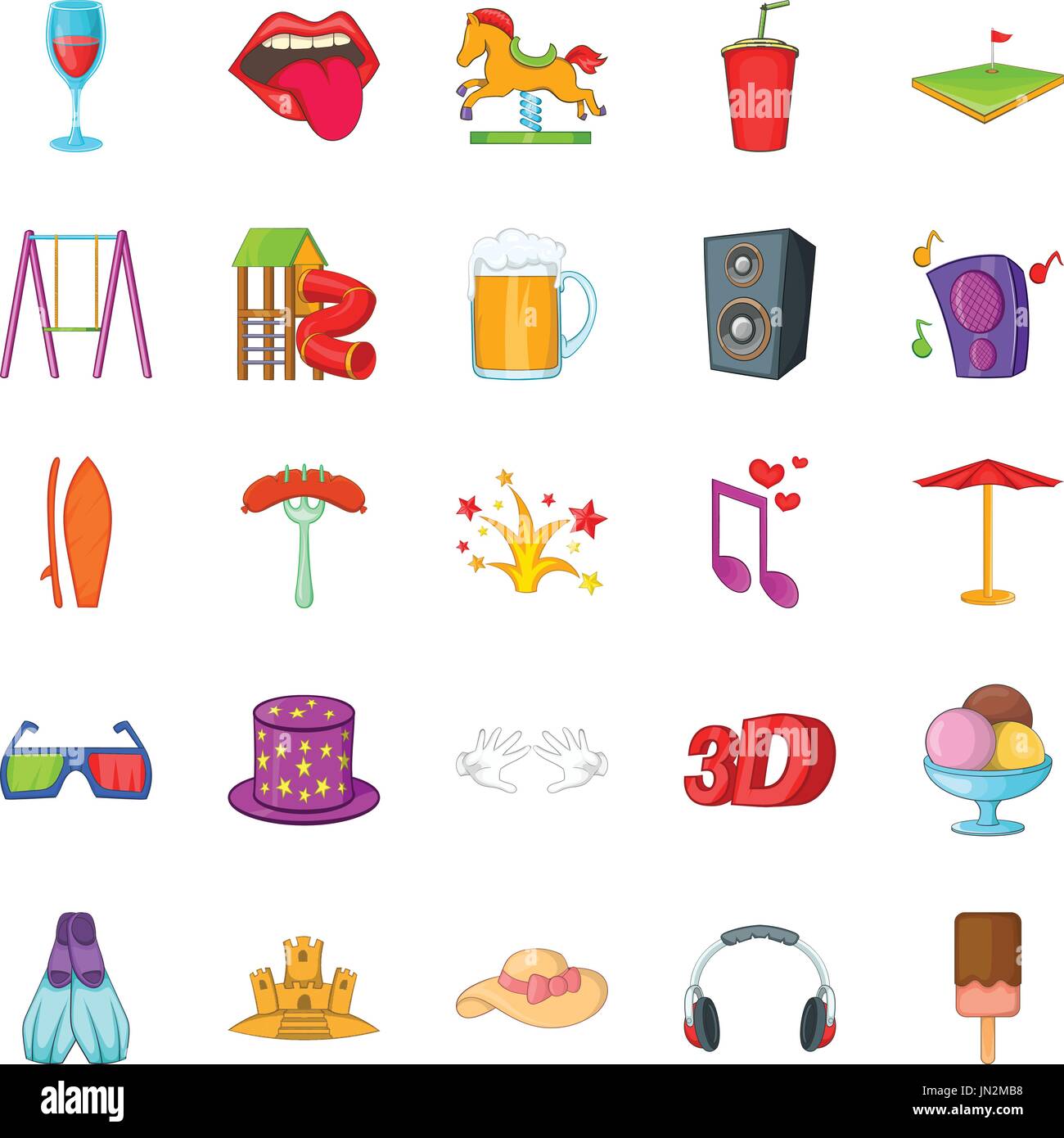 Family fun icons set, cartoon style Stock Vector Image & Art - Alamy