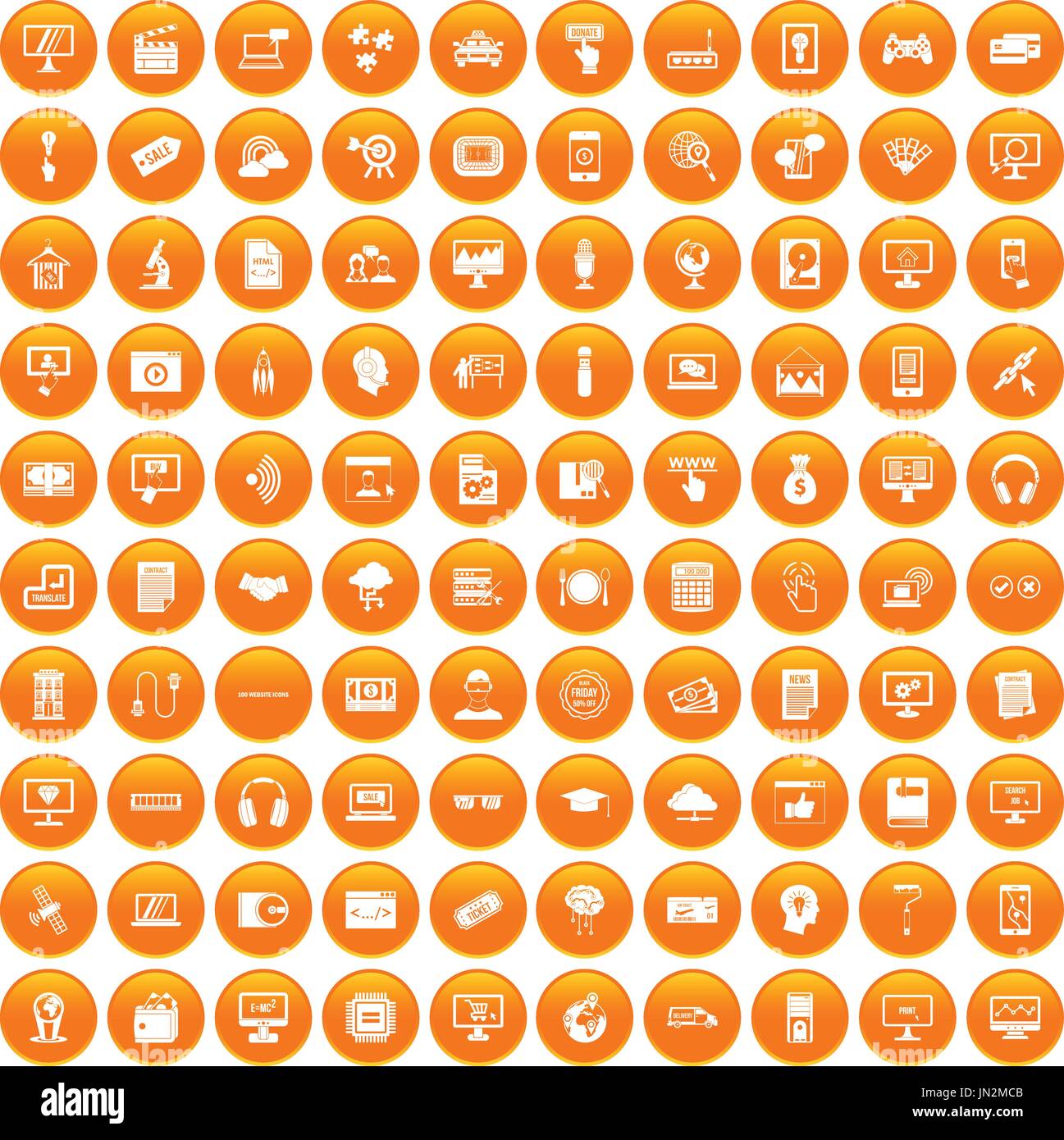 100 website icons set orange Stock Vector Image & Art - Alamy