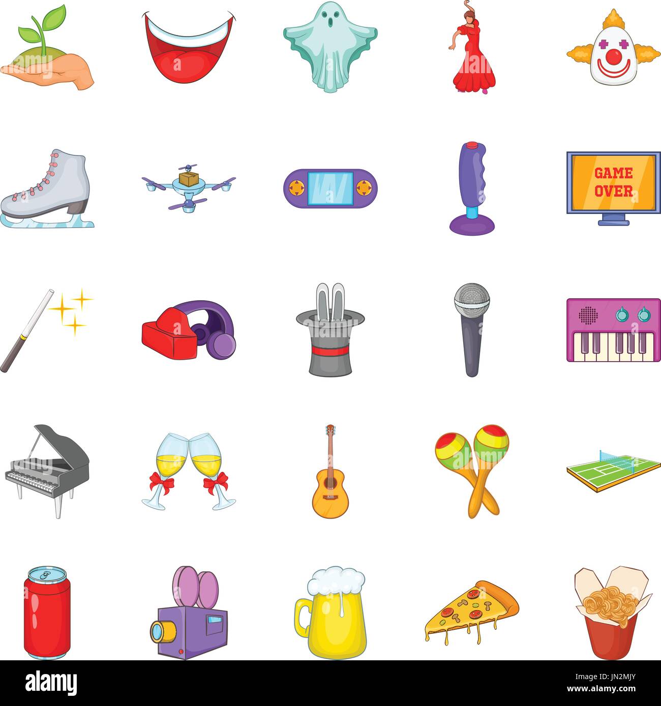 Musical performance icons set, cartoon style Stock Vector Image & Art ...