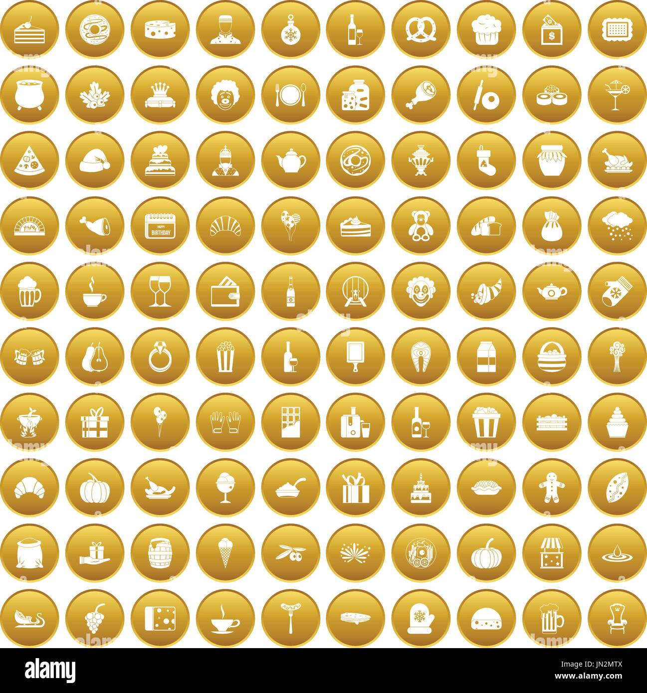 100 bounty icons set gold Stock Vector Image & Art - Alamy