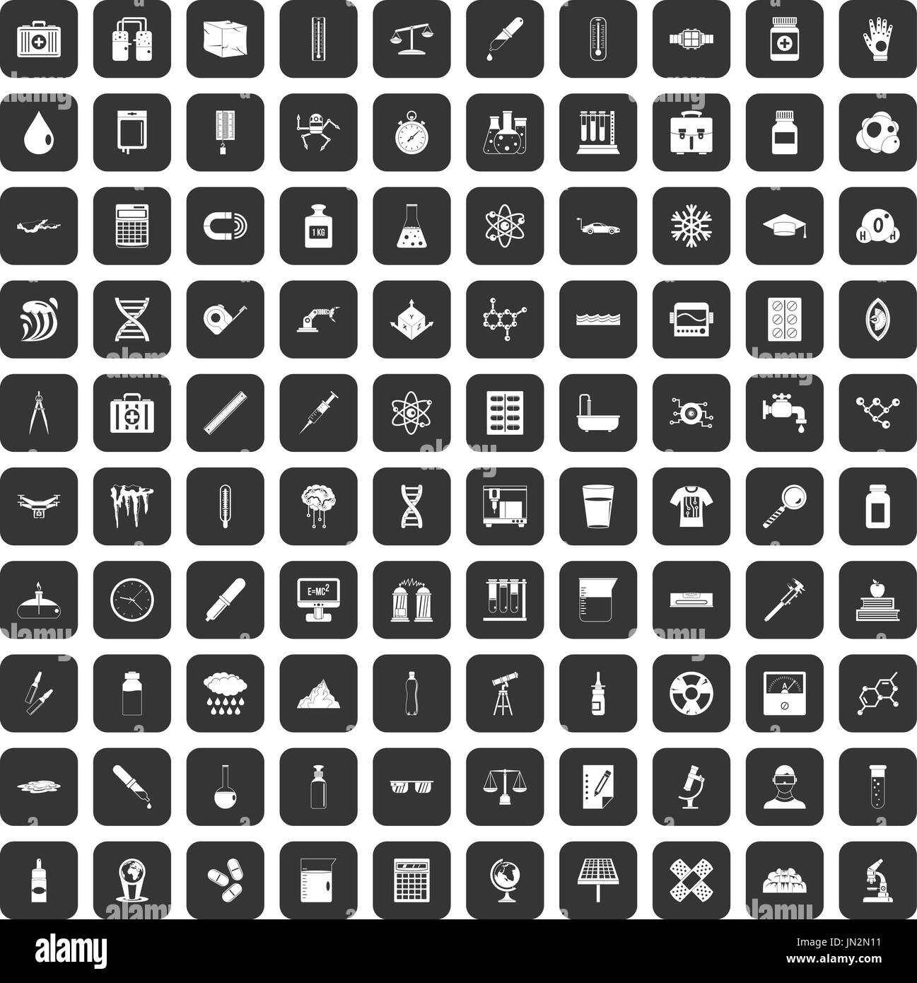 100 laboratory icons set black Stock Vector Image & Art - Alamy