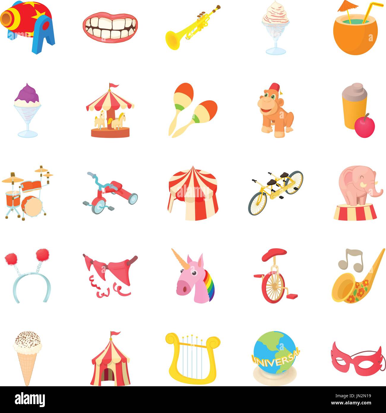 Circus performance icons set, cartoon style Stock Vector Image & Art - Alamy