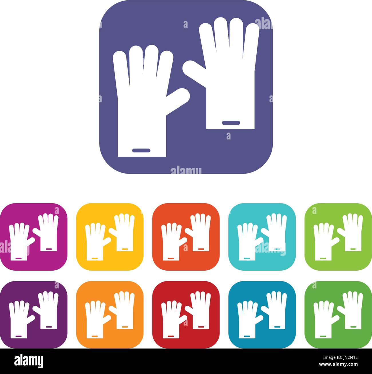 Rubber gloves icons set Stock Vector Image & Art - Alamy