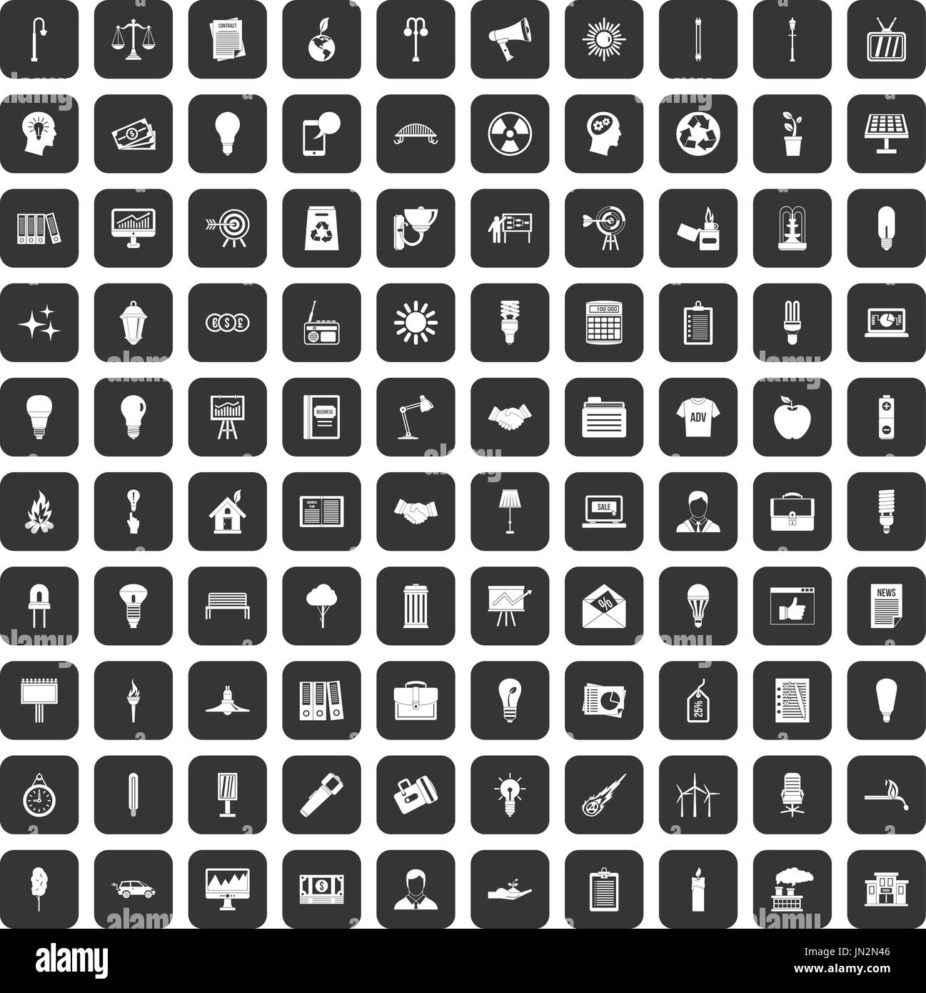 100 lamp icons set black Stock Vector Image & Art - Alamy